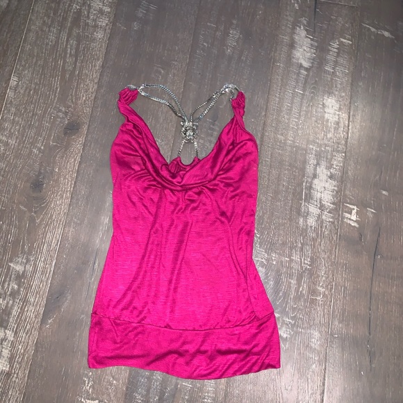 trolly | Tops | Cute Top Fuschia Top W Chain Back Make An Offer | Poshmark